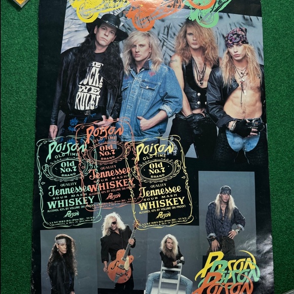 Wall Decor | Vintage 9s Original Poison Rock N Roll Heavy Metal 22x34 ...